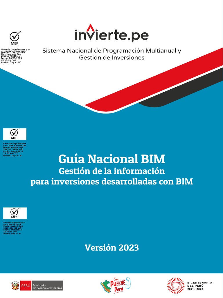 Guía Nacional BIM: Gestión de La Información para Inversiones Desarrolladas Con BIM | PDF ...
