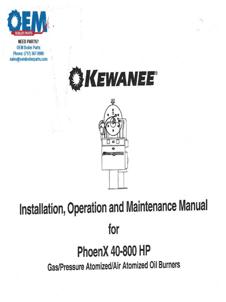 Burner - Kewanee - Phoenix - Manual | PDF | Home & Garden | Technology & Engineering