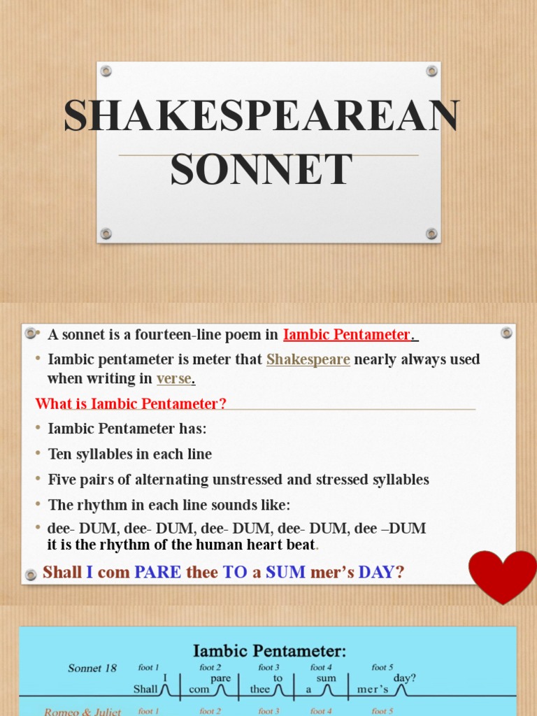 Shakespearean Sonnet | PDF | Metre (Poetry) | Poetry