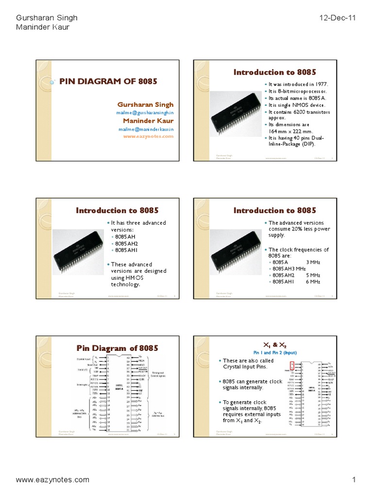 5 Pin Diagram of 8085 | PDF | Input/Output | Computer Architecture