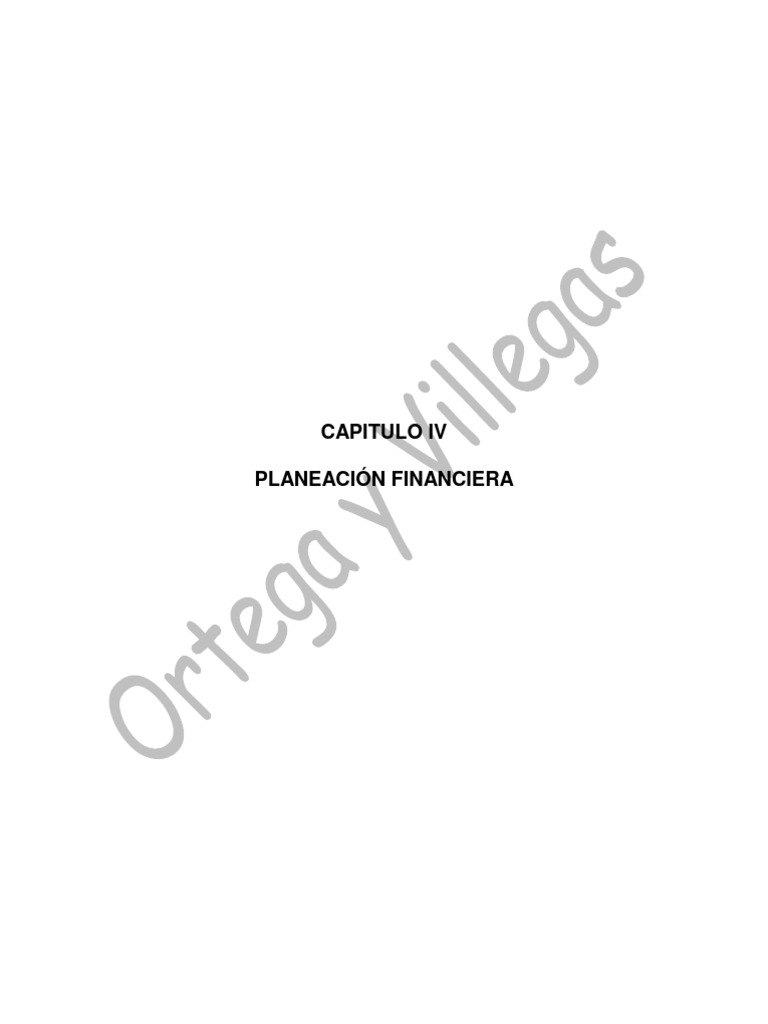 Planeación Financiera | PDF | Apalancamiento (Finanzas) | Presupuesto