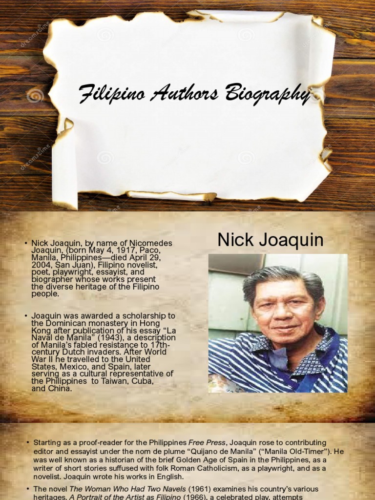 Filipino Authors Biography | PDF | Philippines