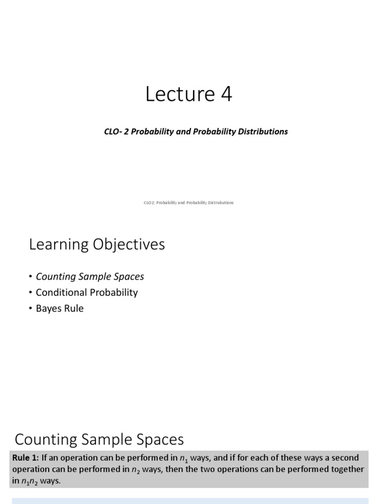 Lecture 4 Conditional Probability and Bayes Rule | PDF Lecture 4 Conditional Probability and Bayes Rule | PDF