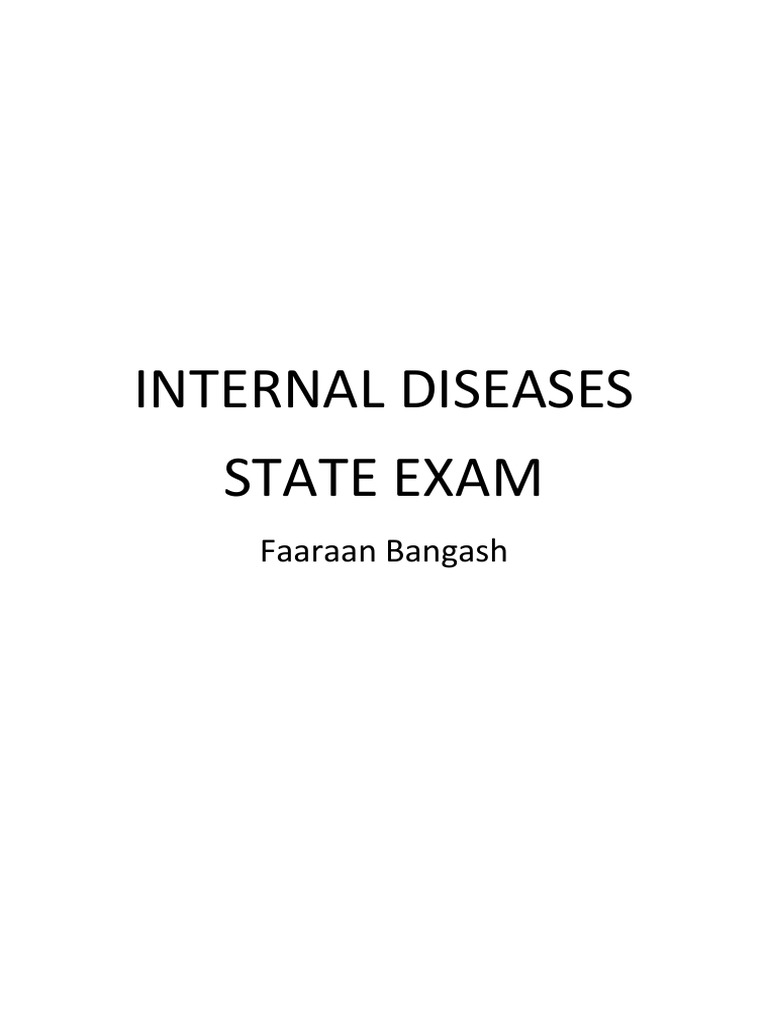 Internal Diseases State Exam: Faaraan Bangash | PDF | Chronic ...