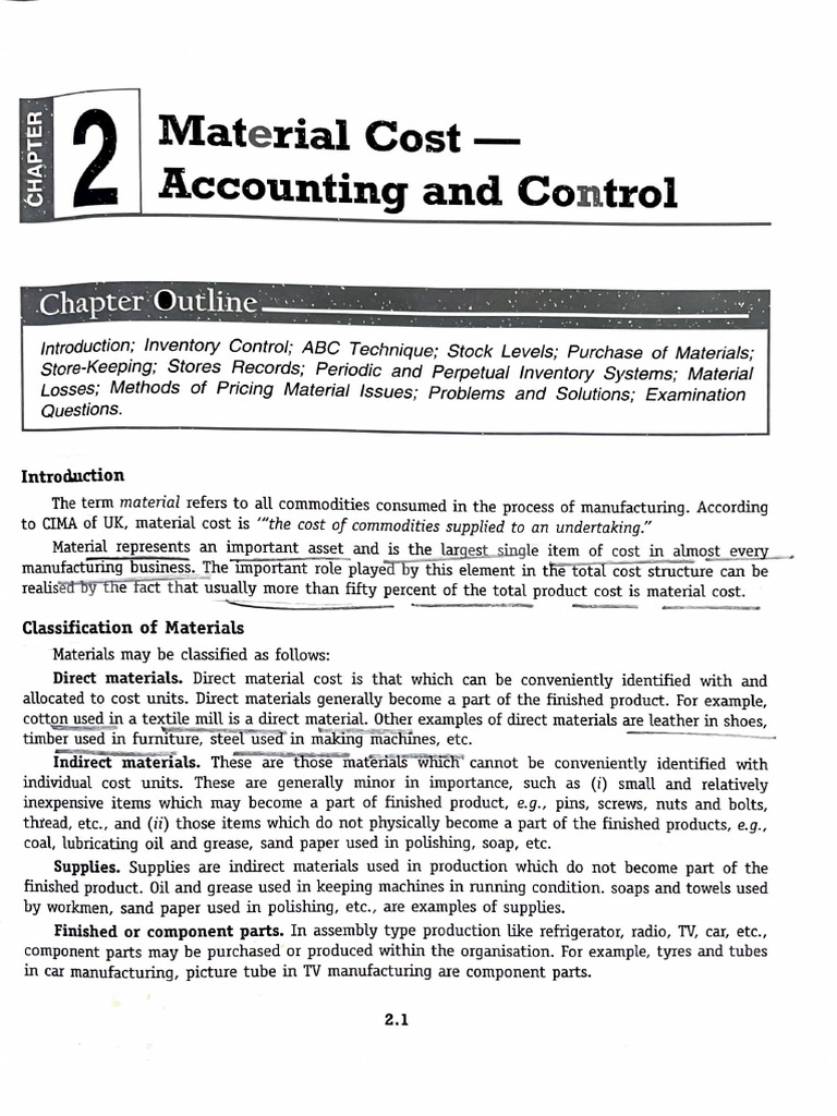 Material Cost Control Guide | PDF | Inventory | Business Economics