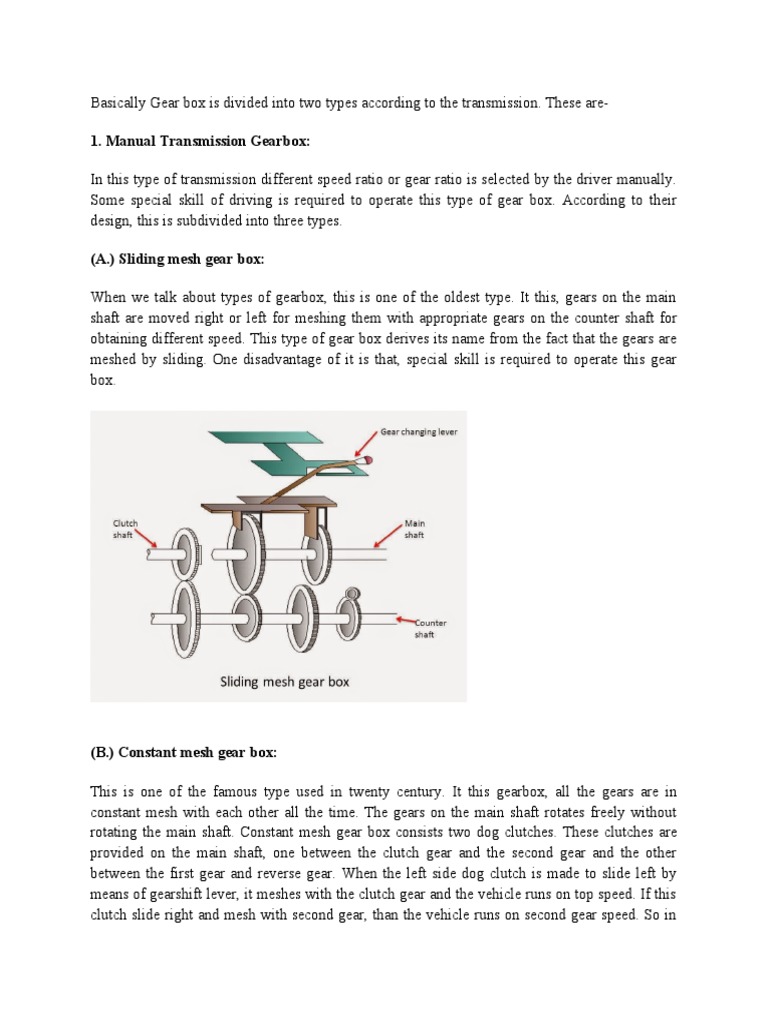 Gear Box... 3 | PDF | Manual Transmission | Gear