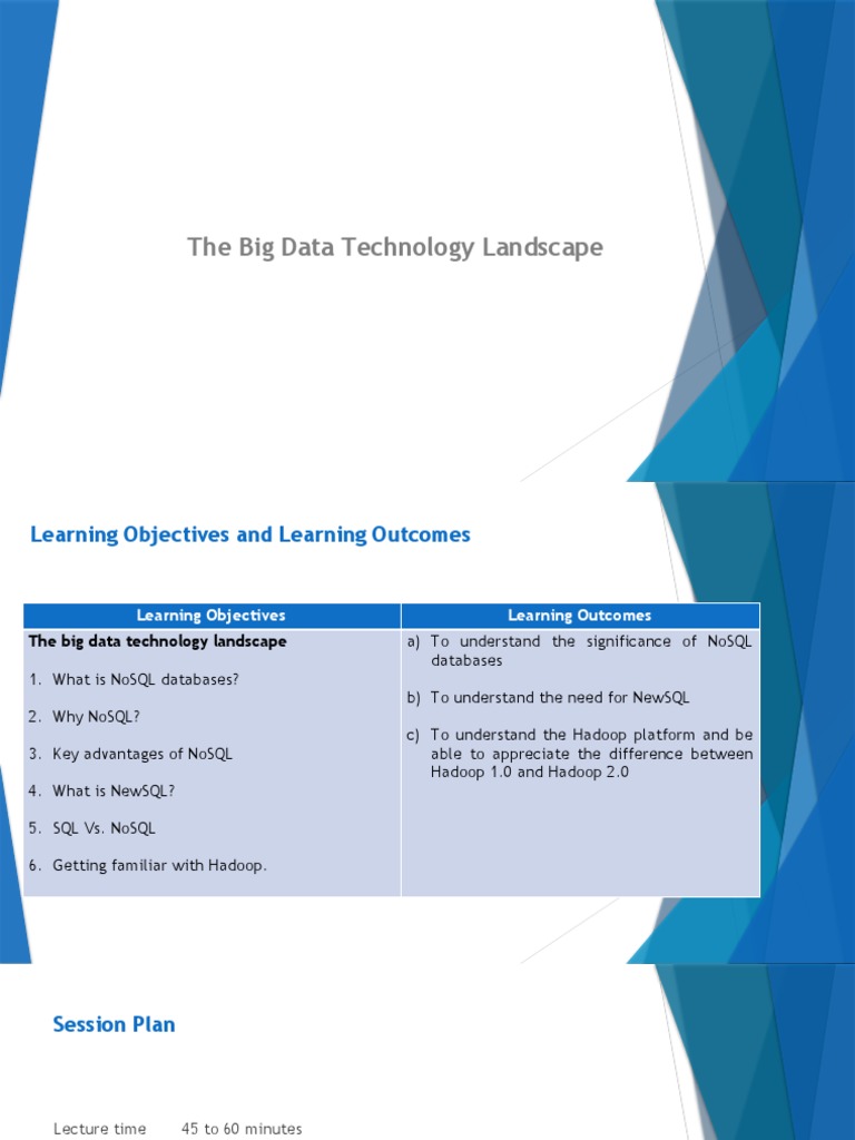 The Big Data Technology Landscape | PDF | Apache Hadoop | No Sql