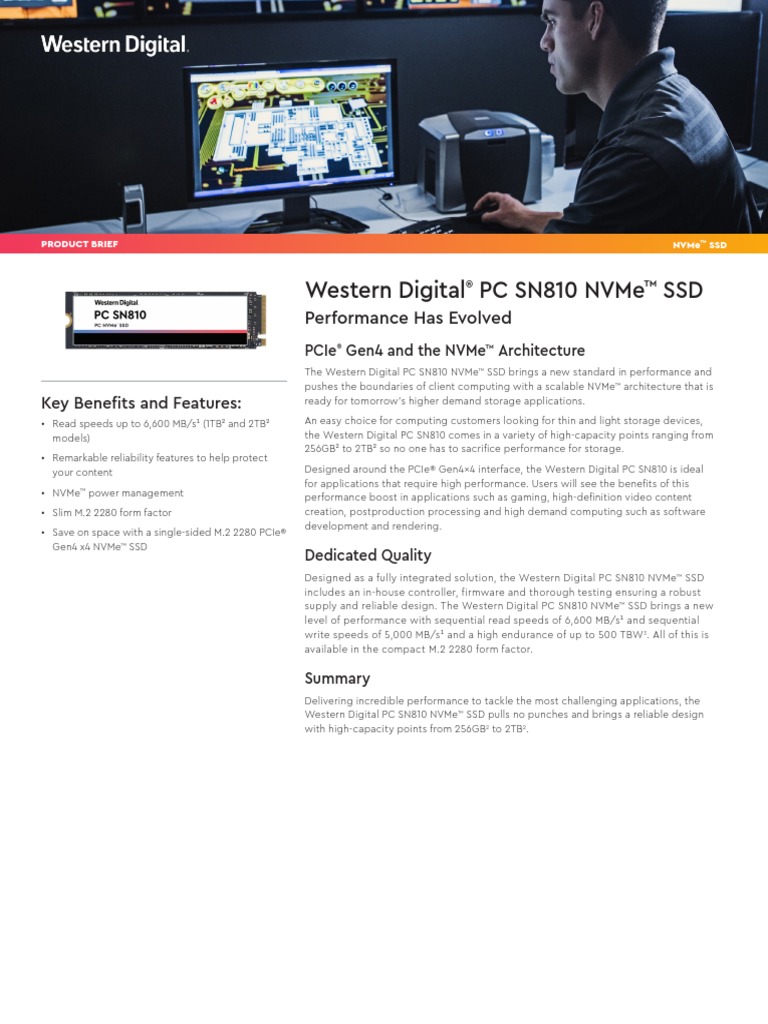 Product Brief PC sn810 Nvme SSD | PDF | Solid State Drive | Personal ...