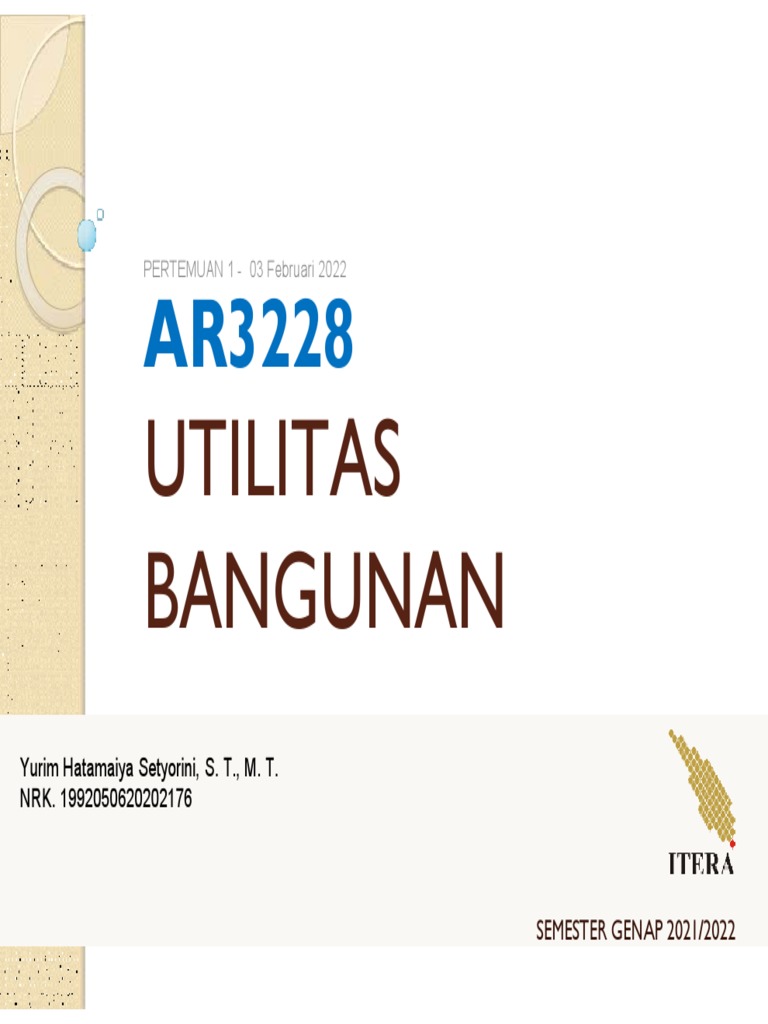 Mingu 1 Pendahulian Utilitas Bangunan | PDF