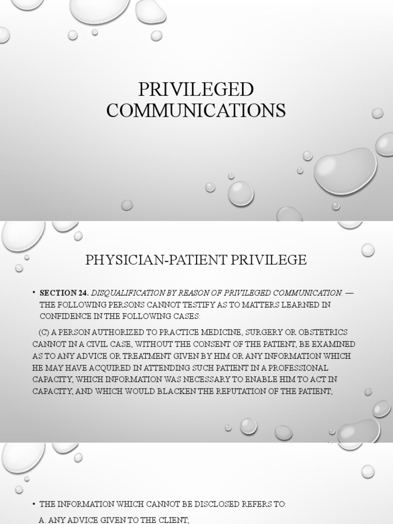 Privileged Communications - Revised Rules On Evidence | PDF | Justice ...