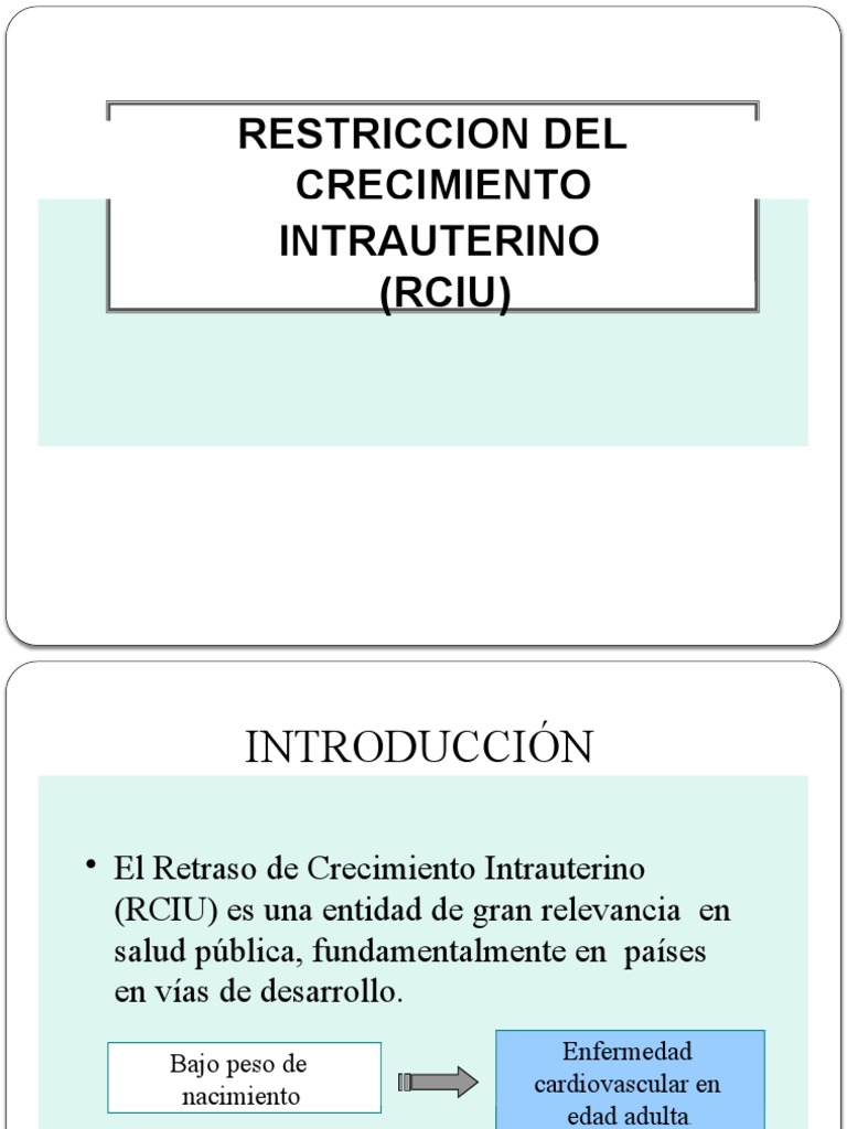 Restriccion Del Crecimiento Intrauterino (RCIU) | PDF | Feto | La ...