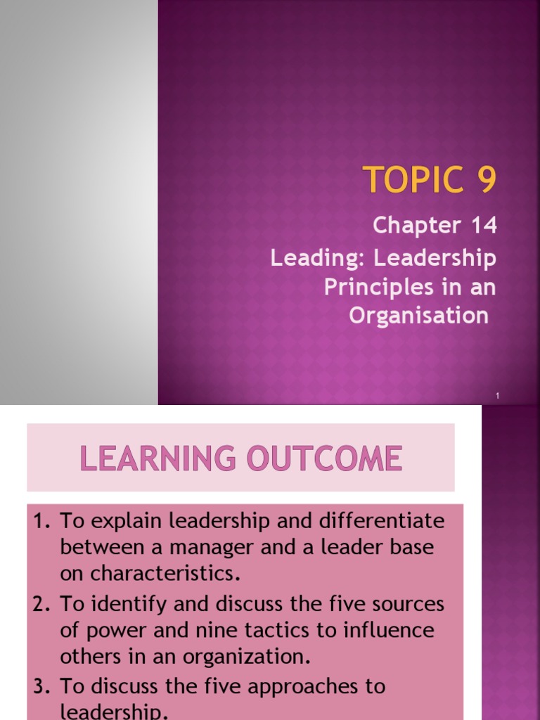 Topic 9-Chapter 14-Power Influence Leadership | PDF | Leadership ...