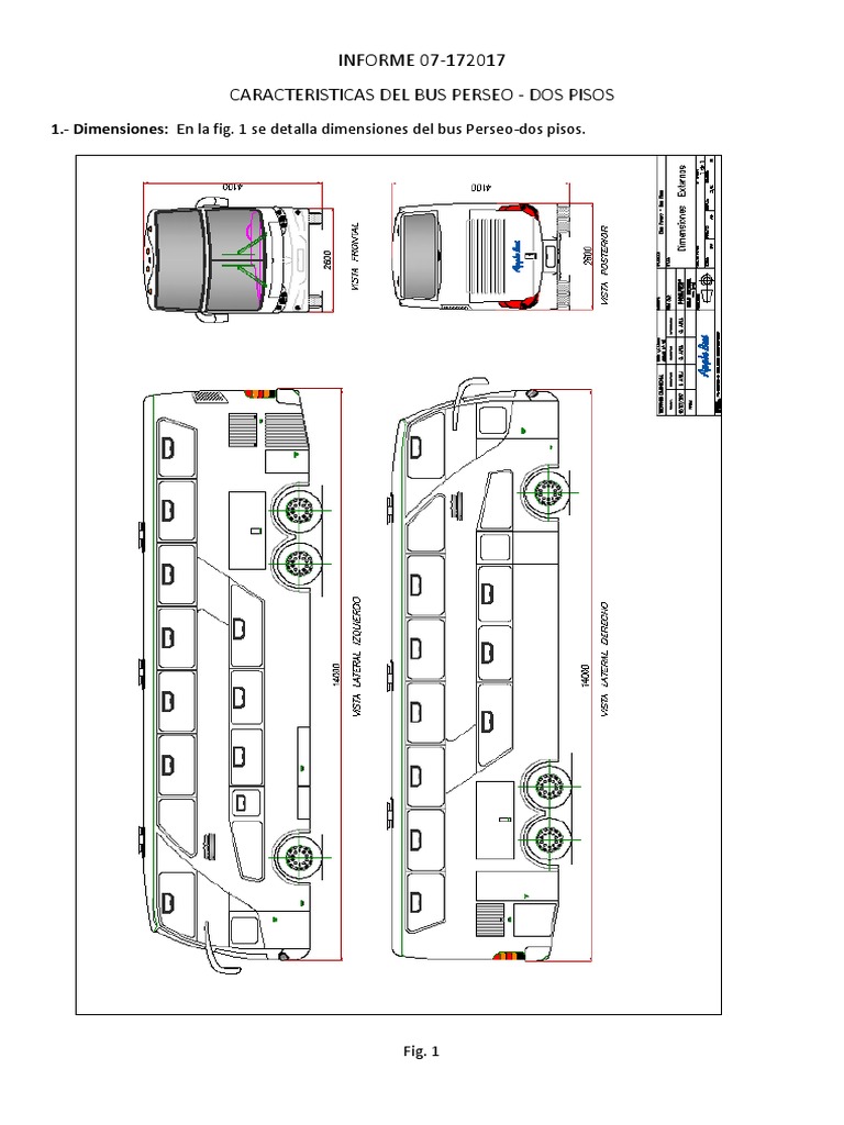 Características del Bus Perseo de Dos Pisos | PDF