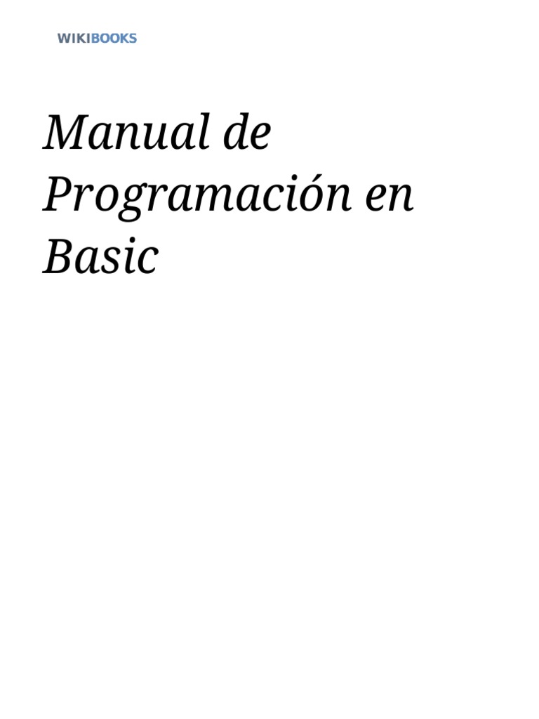 Manual de Programación en Basic - Wikilibros | PDF | Básico ...