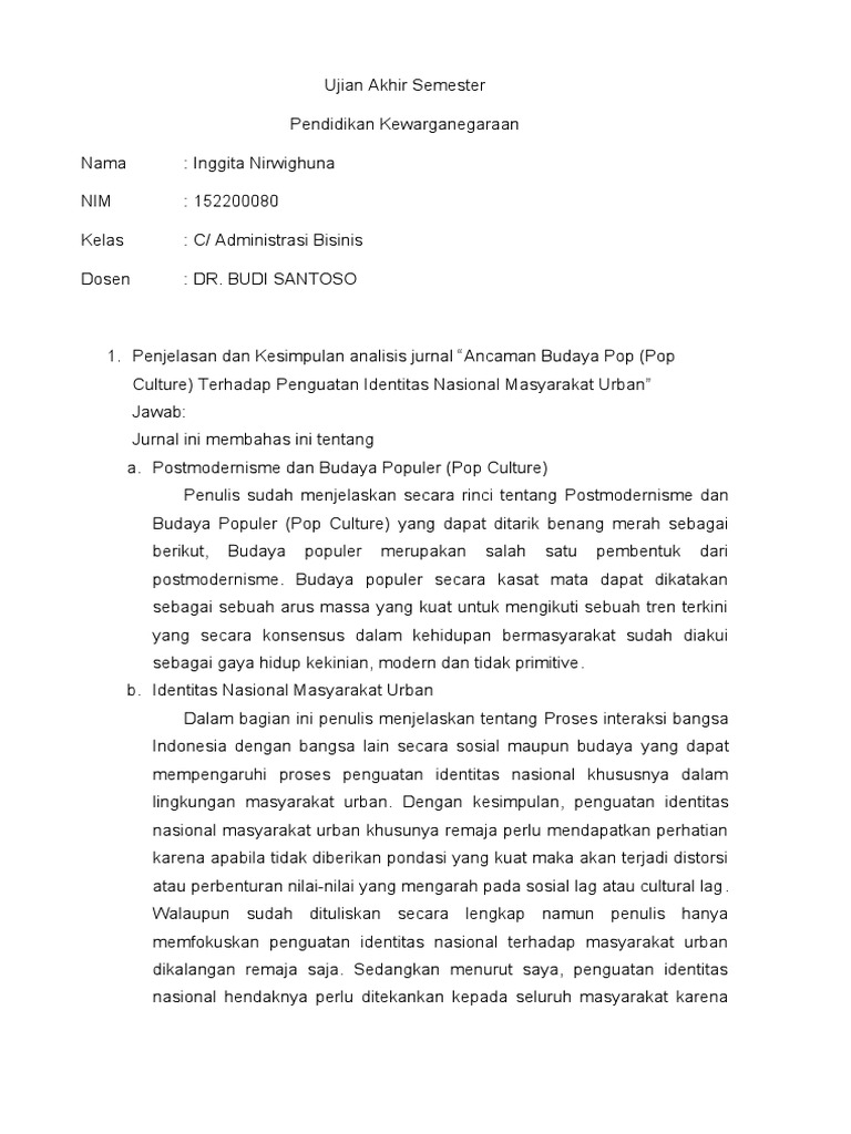 Inggita Nirwighuna - UAS PKN | PDF