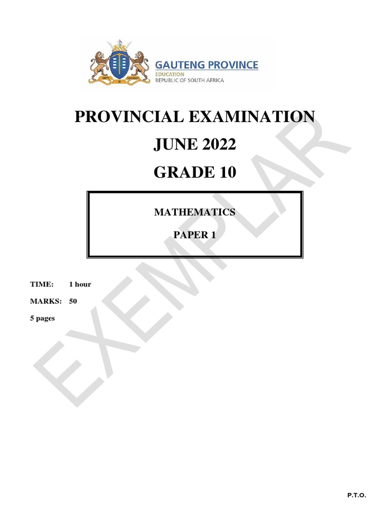 Grade 10 June 2022 Maths Paper 1 | PDF | Numbers | Discrete Mathematics