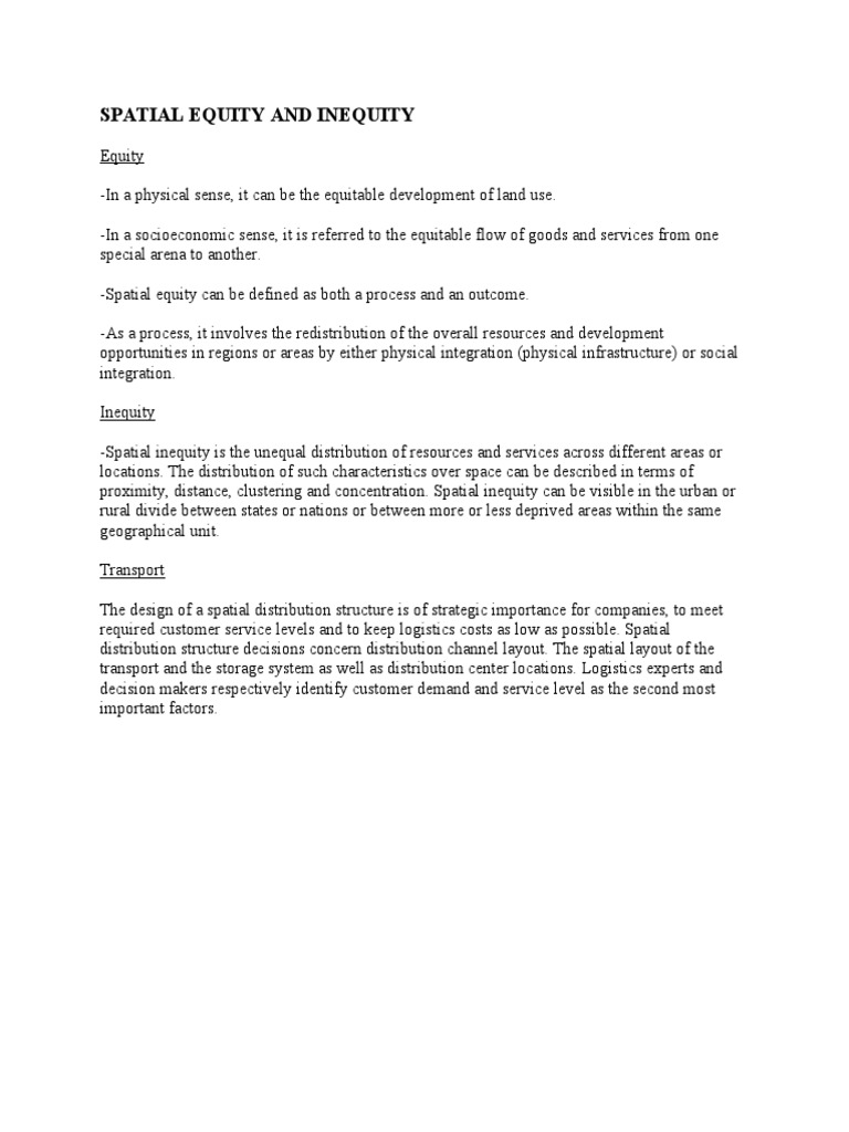 Understanding Spatial Equity and Inequity | PDF