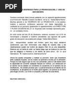 Programa Despedida A 5to | PDF | Ciencias sociales | Estudios de idiomas extranjeros