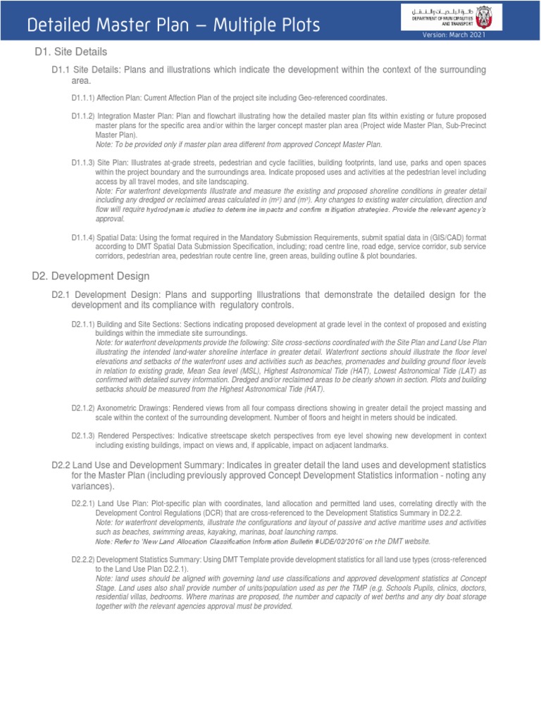 Detailed Master Plan - Multiple Plots - March 2021 - DMT | PDF ...