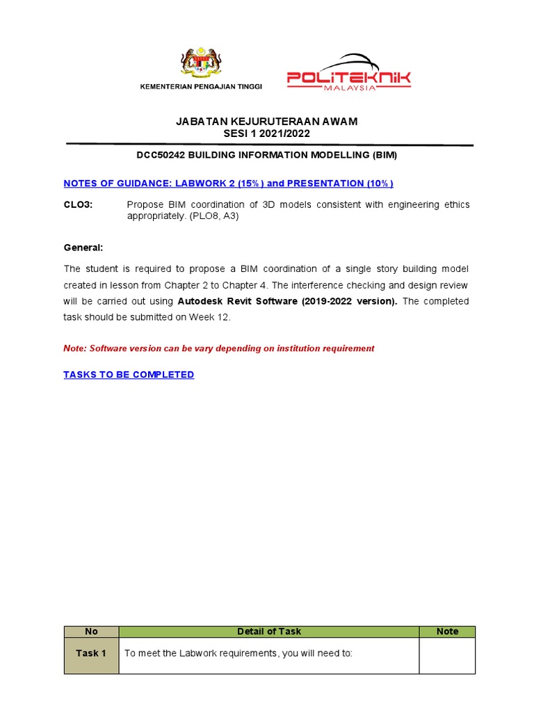 Labwork 2 Nog DCC50242 | Download Free PDF | Building Information Modeling | Engineering