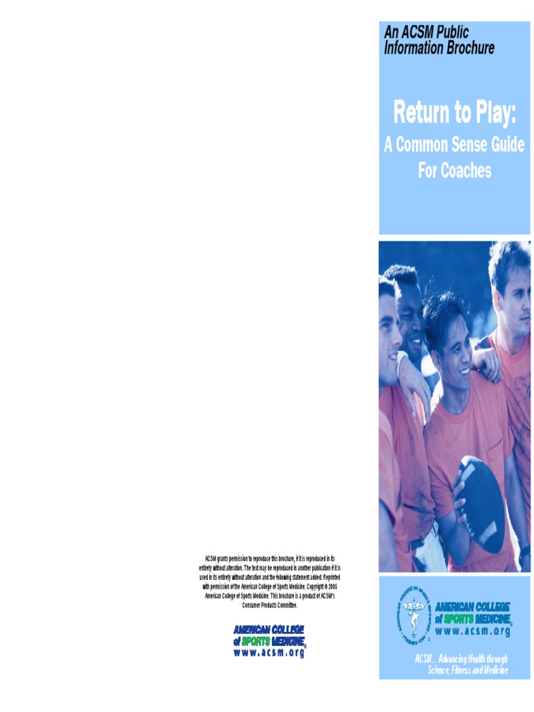 Return To Play - A Common Sense Guide For Coaches | PDF | Injury | Edema Return To Play - A Common Sense Guide For Coaches | PDF | Injury | Edema