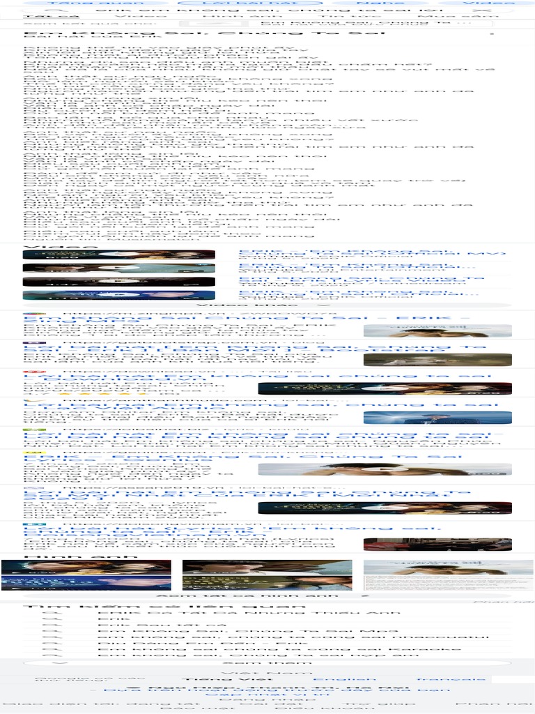 Erik em Không Sai, Chúng Ta Sai L I Bài Hát | PDF