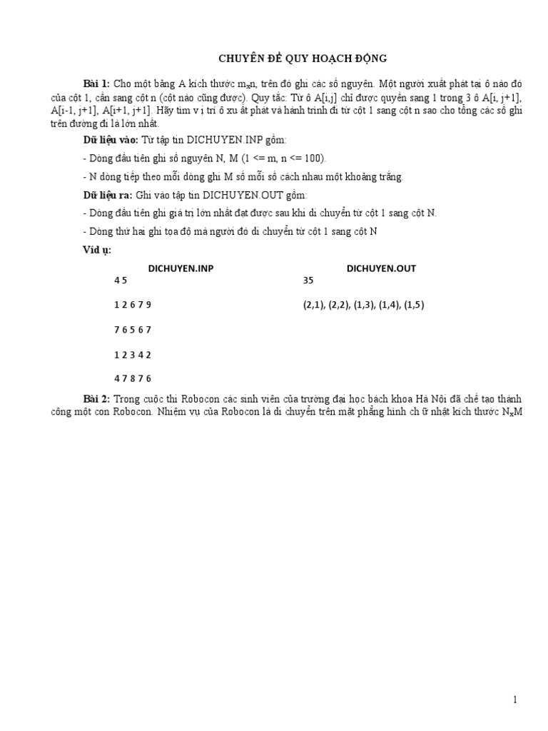 Chuyen de QHD (BT) | PDF