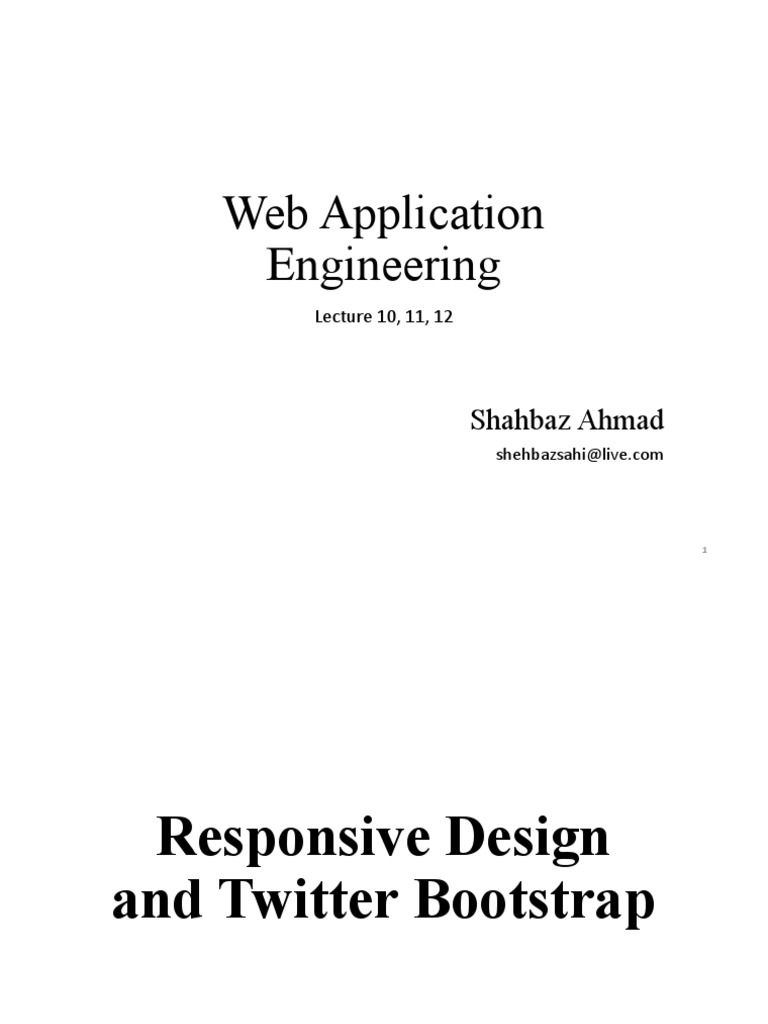 Lecture 10,11,12 - Bootstrap | PDF | Responsive Web Design | World Wide Web