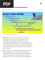 Hilda Taba Model of Curriculum Development | PDF | Curriculum | Cognition
