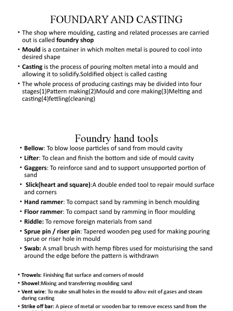 Foundry and Casting | PDF | Casting (Metalworking) | Foundry