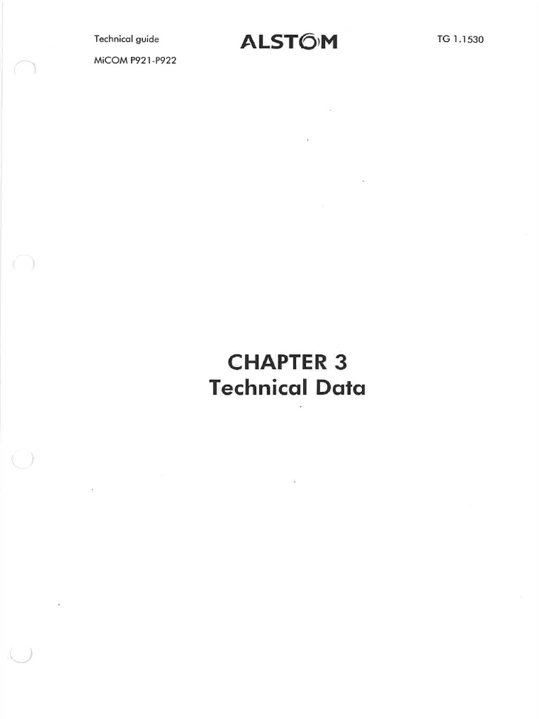 Micom P921 Technical Data | PDF