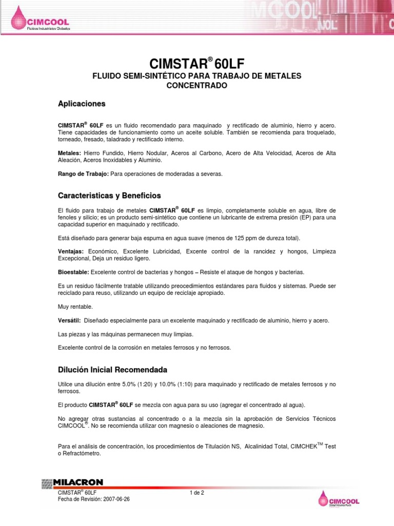 Cimstar 60 LF - Pif | PDF | Acero | Aluminio