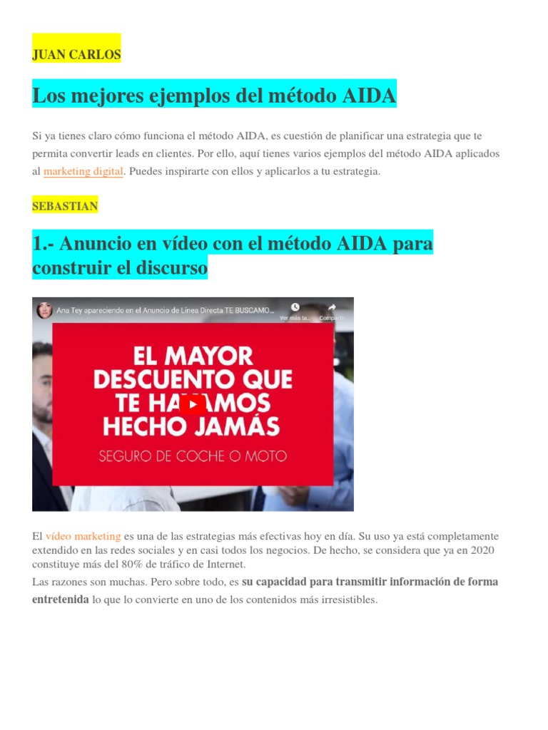 Ejemplos del Método AIDA en Marketing | PDF | Marketing | Facebook