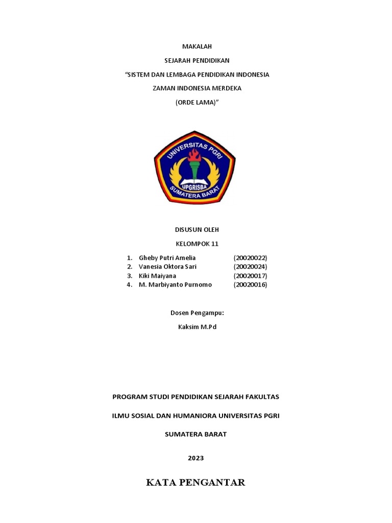Makalah Sej Pendidikan Kelompok 10 | PDF