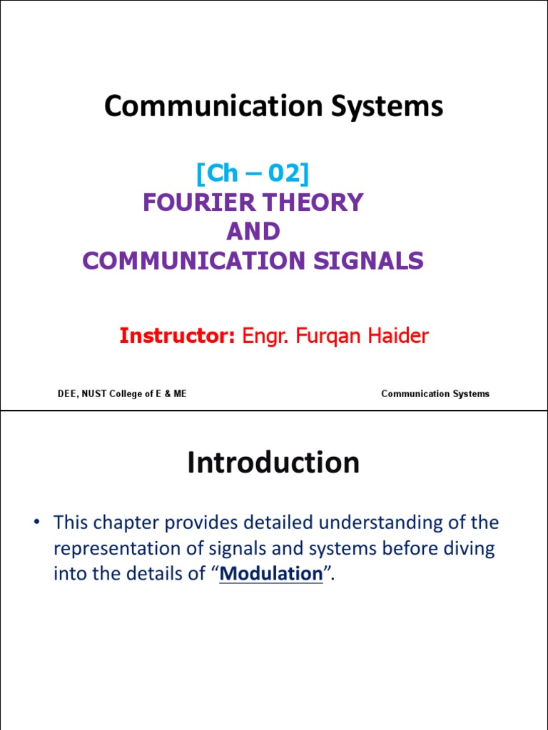 Fourier Analysis and its Applications in Communication Systems | PDF | Bandwidth (Signal ...
