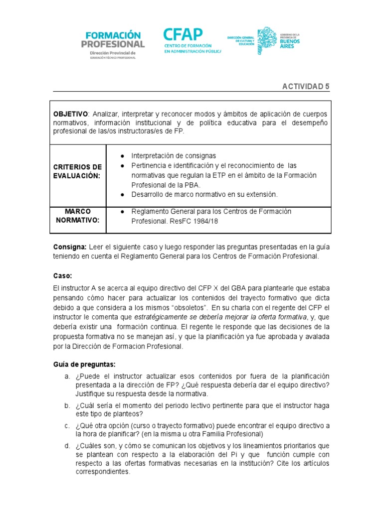 Actividad 5 - Consigna | PDF