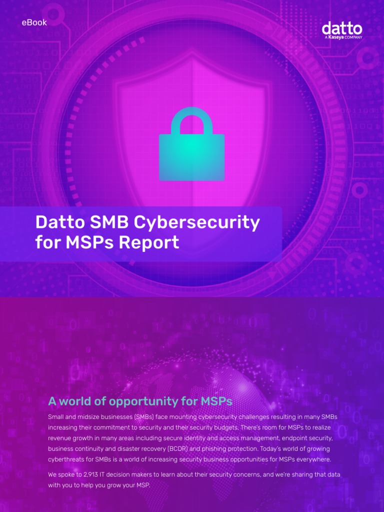 Cybersecurity Report For Smbs Pdf Security Computer Security