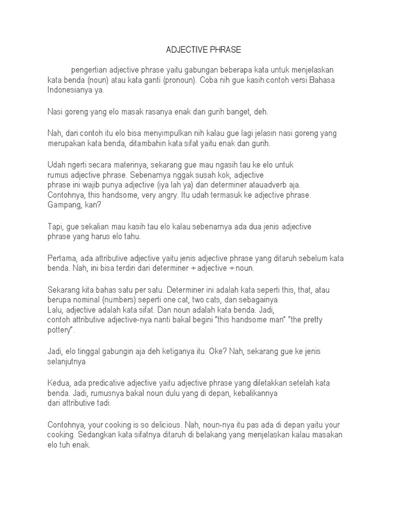 Adjective Phrase | PDF