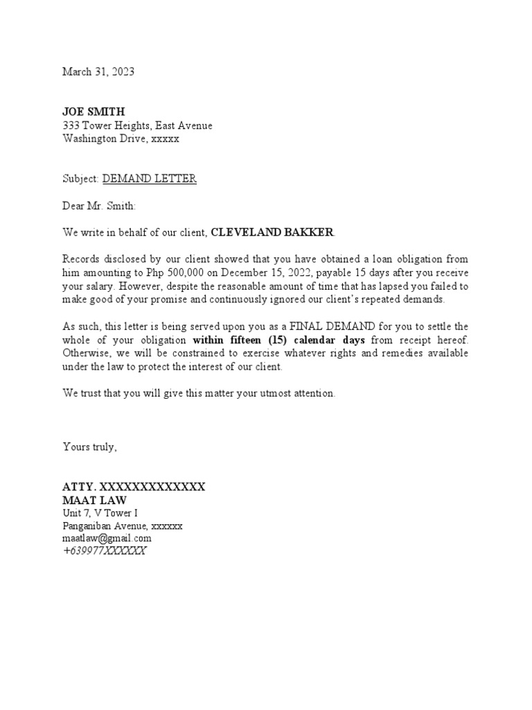 Sample Demand Letter | PDF