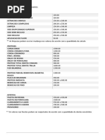 Tabela Procedimentos Odontologicos 2025 | PDF