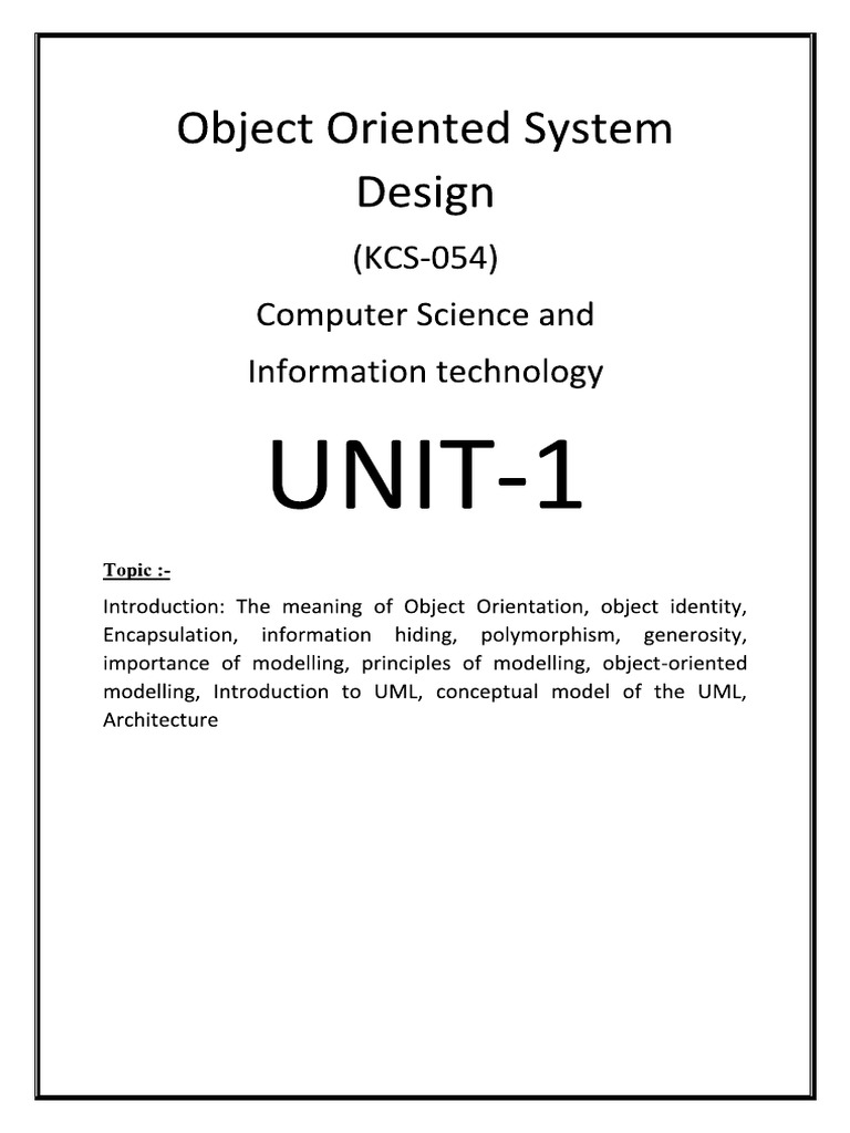 Unit 1 Oosd Notes Pdf