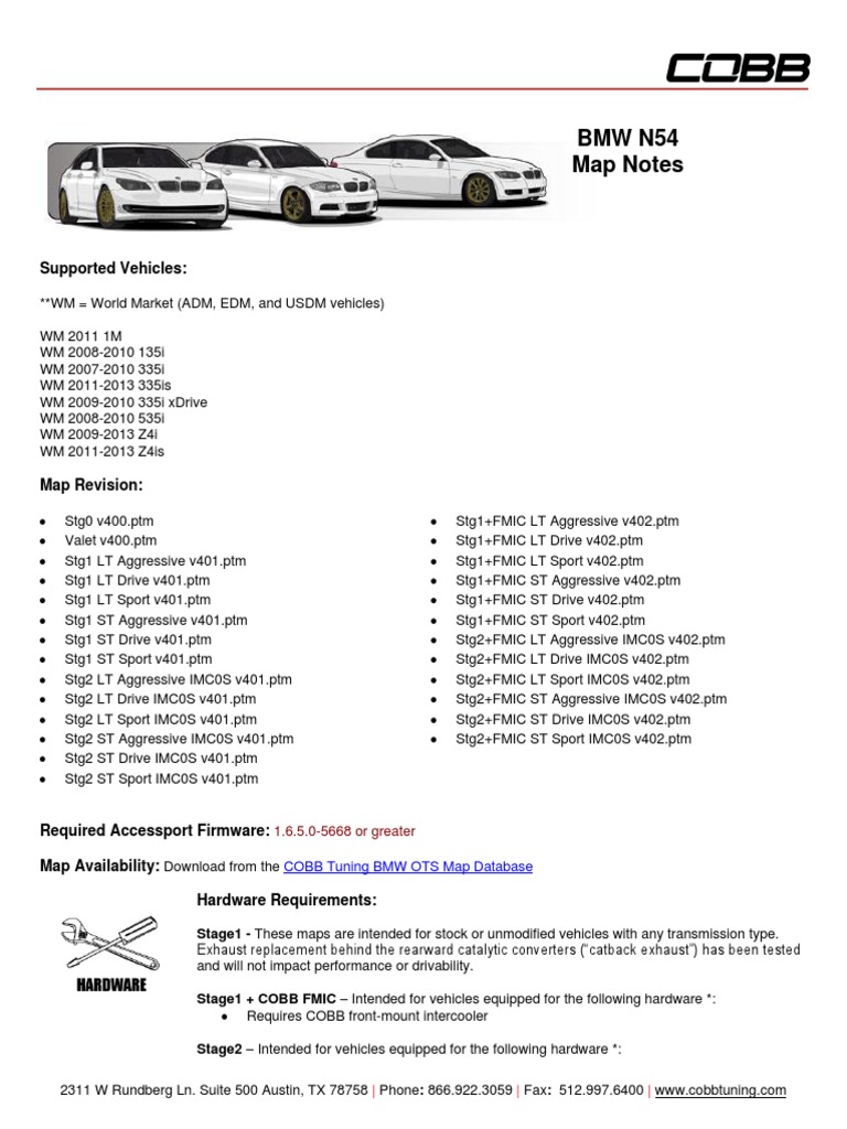 BMW N54 Map Notes and Requirements | PDF | Turbocharger | Throttle