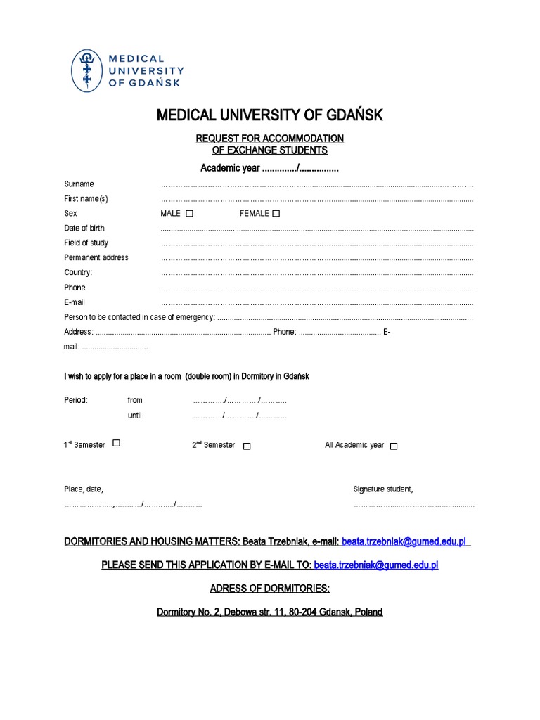 Accomodation Form | PDF | Students | Universities And Colleges