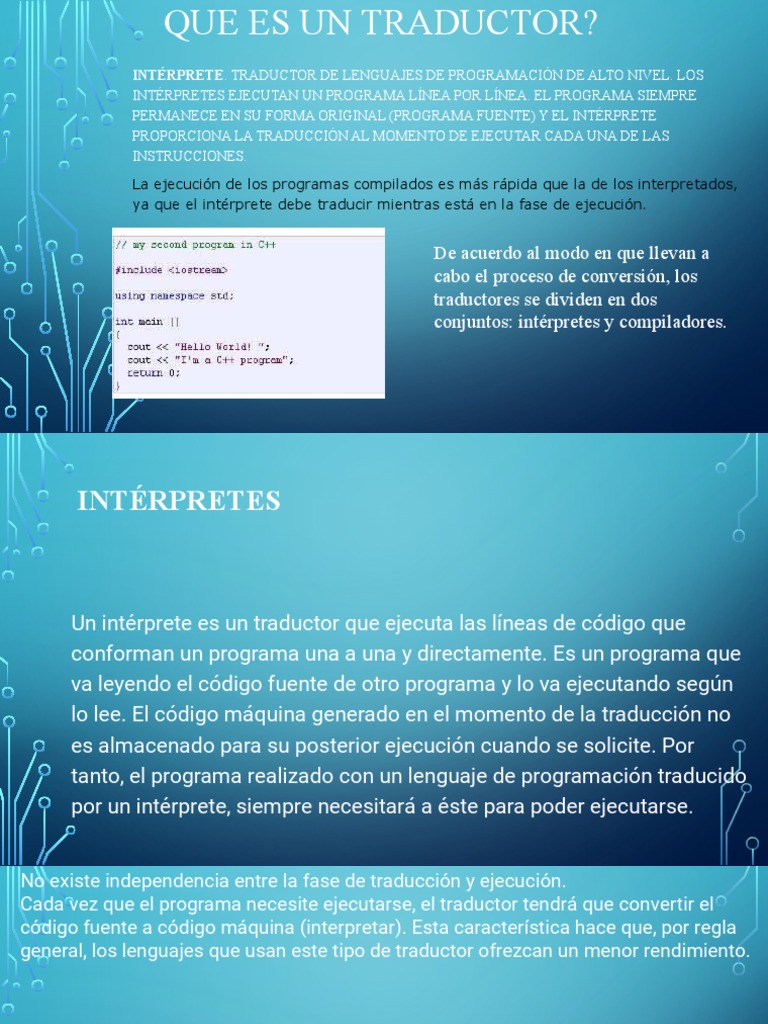 Que Es Un Traductor | PDF | Compilador | Programación Que Es Un Traductor | PDF | Compilador | Programación
