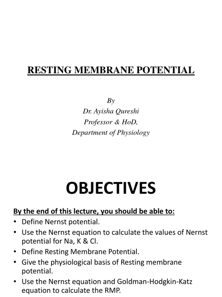 Resting Membrane Potential | PDF | Membrane Potential | Cell Membrane