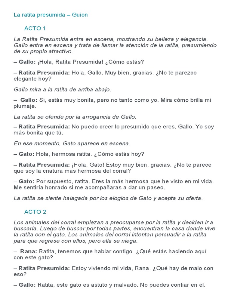 La Ratita Presumida | PDF