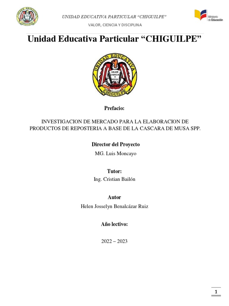 Unidad Educativa Particular "CHIGUILPE" | PDF | Plátano