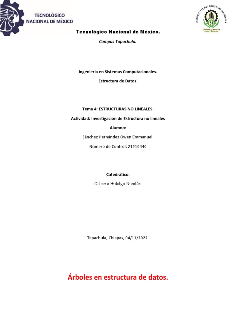 Árbol en Estructura de Datos | PDF | Ciencias de la Computación ...