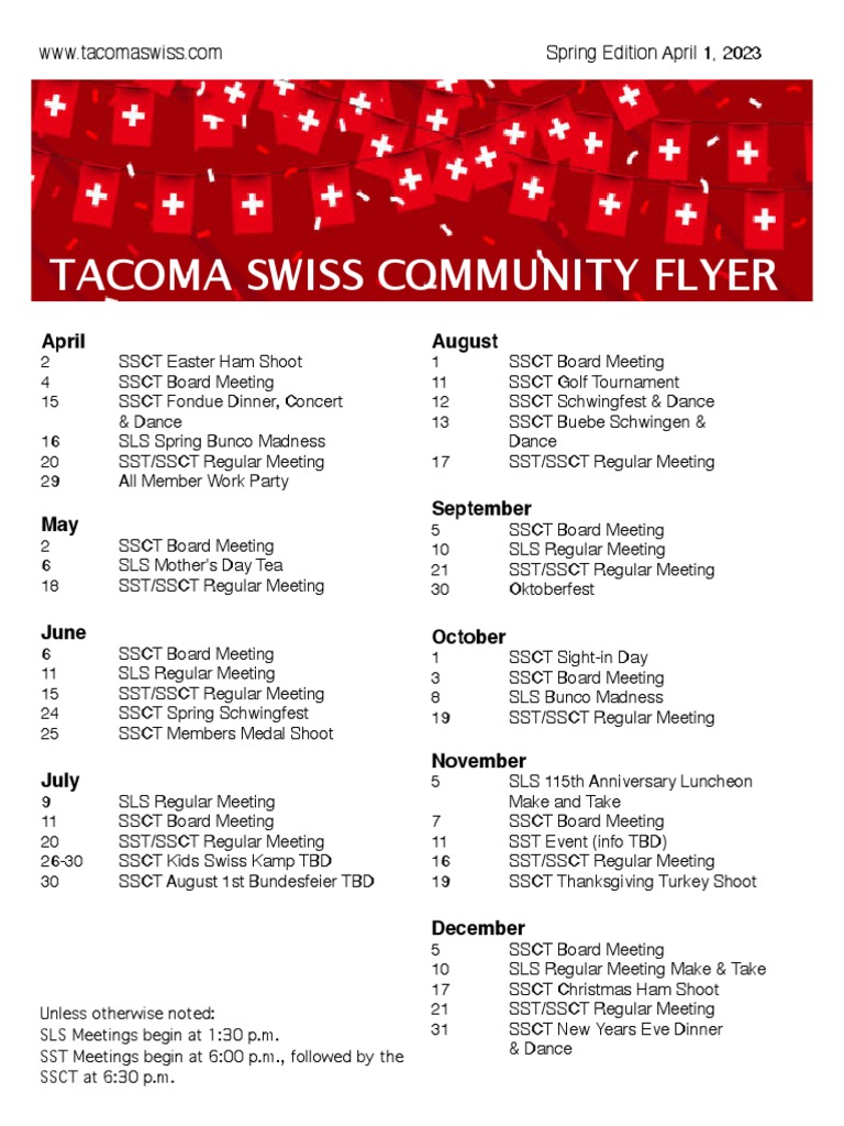 Tacoma Swiss Flyer - Spring 2023 | PDF