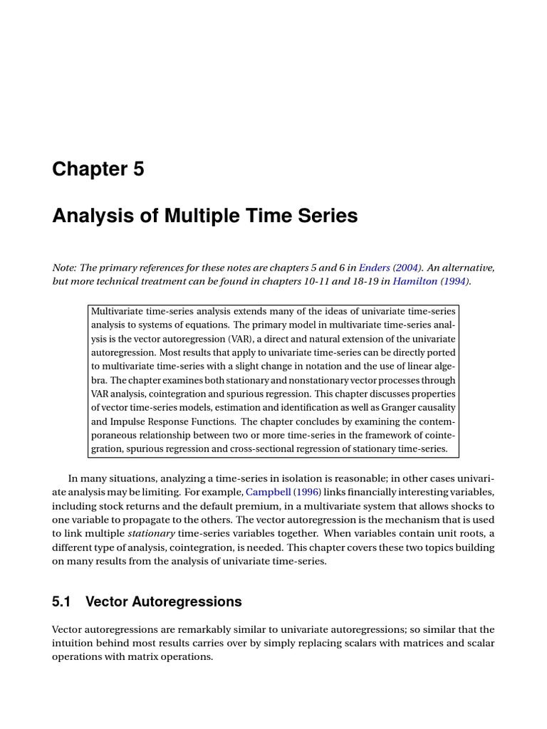 Analysis of Multiple Time Series | PDF | Vector Autoregression | Time Series